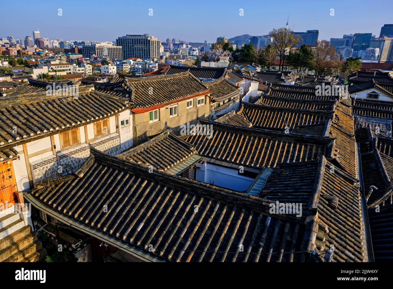 South Korea, Seoul, Jongno-gu district, Bukchon Hanok Village, village ...
