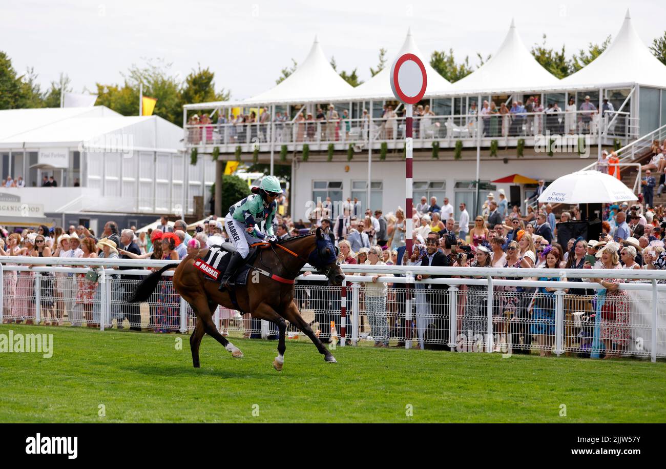 Dark Shot ridden by jockey Ashleigh Wicheard on the way to winning the ...