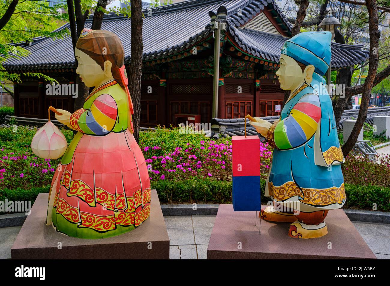 South Korea, Seoul, Jongno-gu district, the Jogyesa temple founded in ...