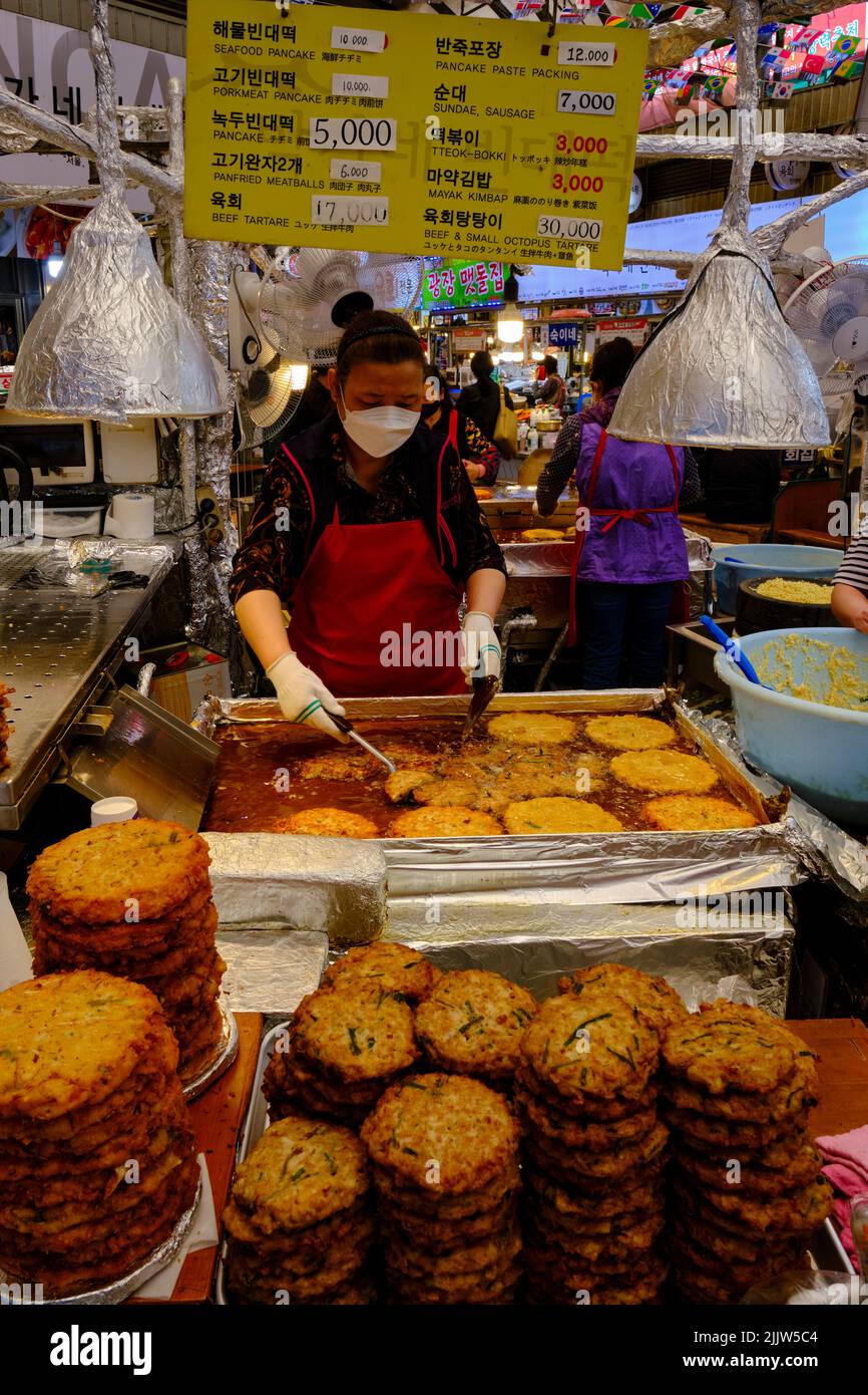 South Korea, Seoul, Jongno-gu district, the Gwangjang Market, one of ...