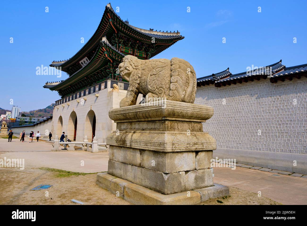 South Korea, Seoul, Jongno-gu district, Gyeongbokgung Palace or ...