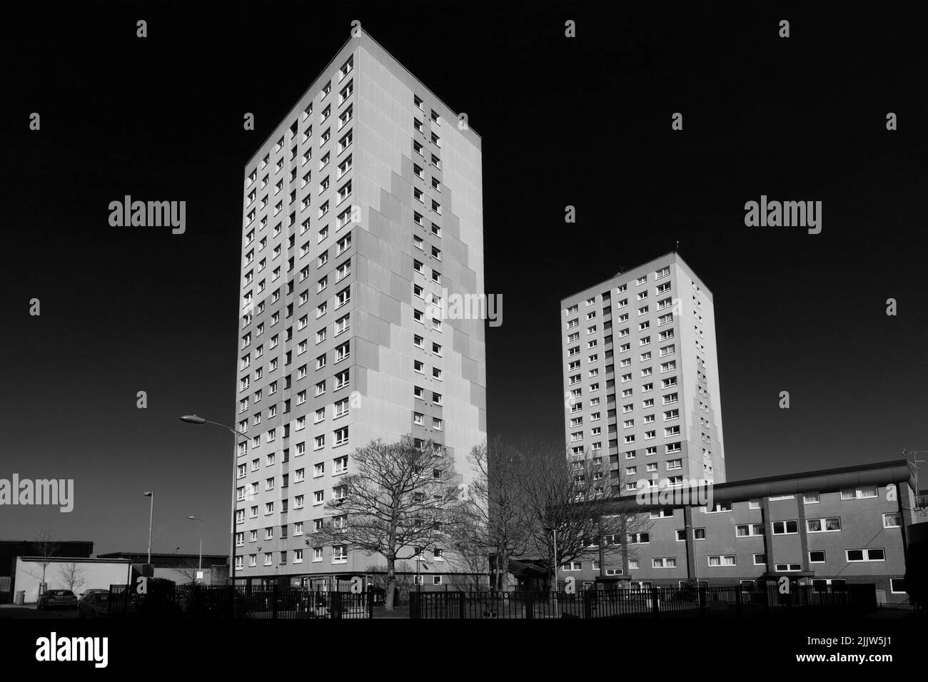 High rise social Housing, Chapel Court, Scunthorpe town, Lincolnshire ...