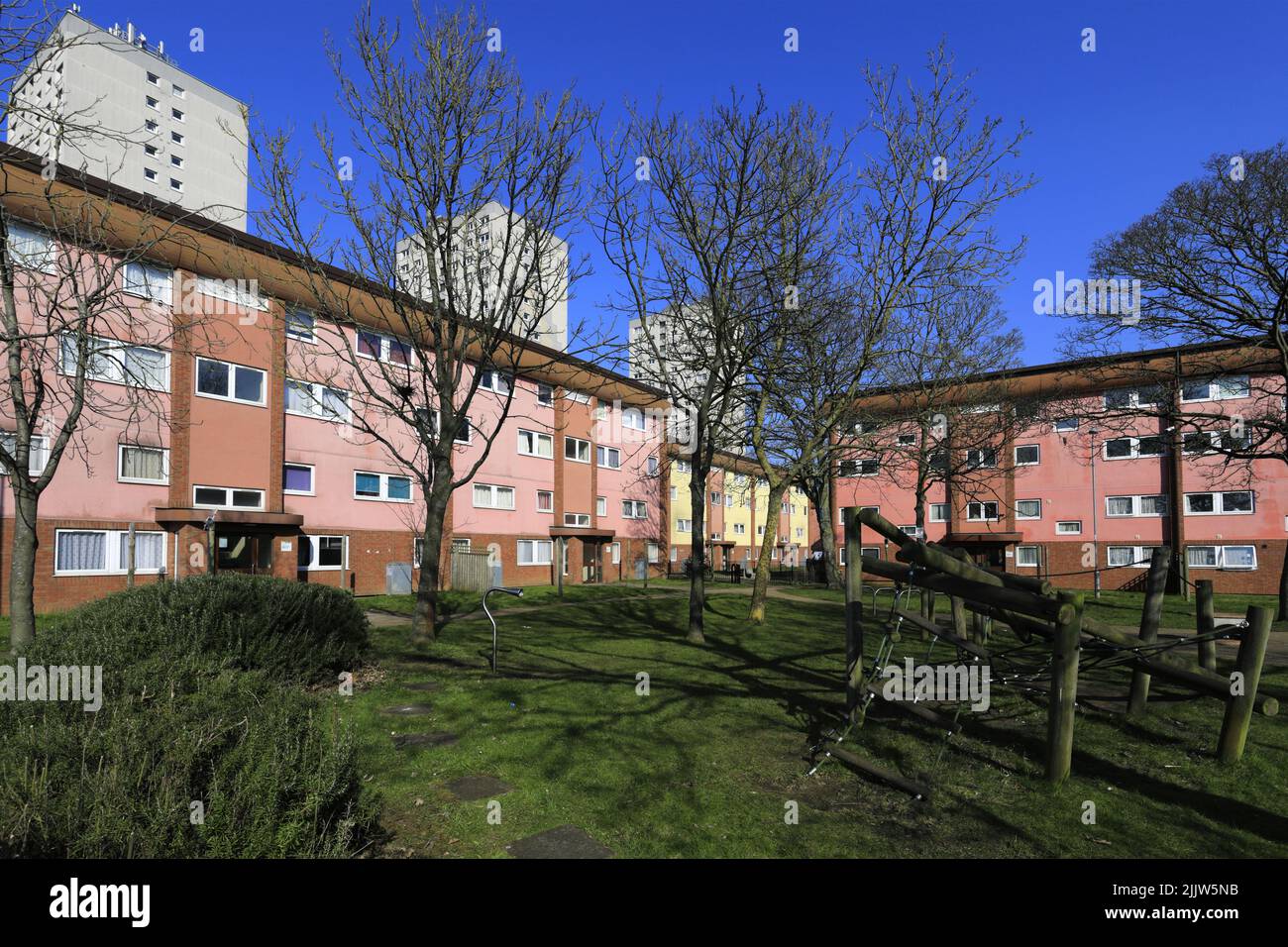 High rise social Housing, Chapel Court, Scunthorpe town, Lincolnshire ...