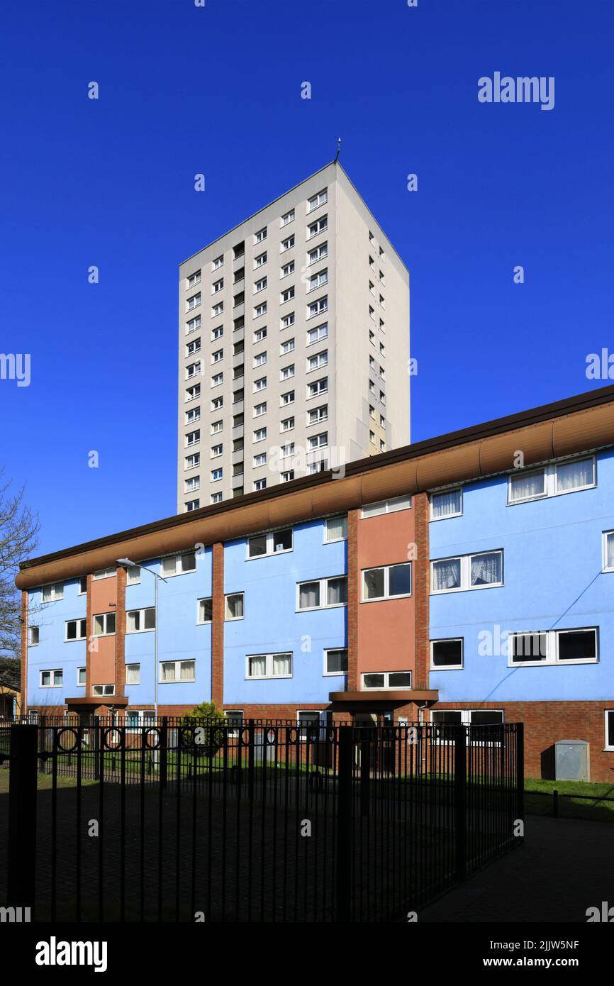 High rise social Housing, Chapel Court, Scunthorpe town, Lincolnshire ...