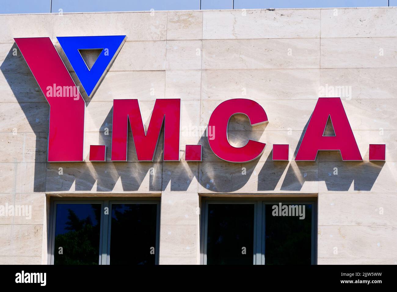 YMCA sign, Thessaloniki, Macedonia, Northern Greece Stock Photo - Alamy