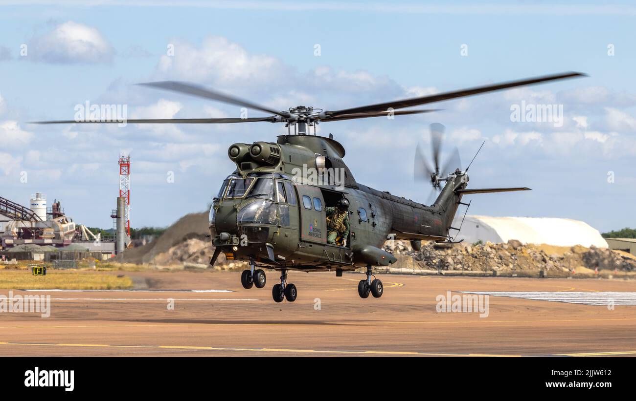Royal Air Force Puma HC2 Mk2, arriving at RAF Fairford on the 14th July ...