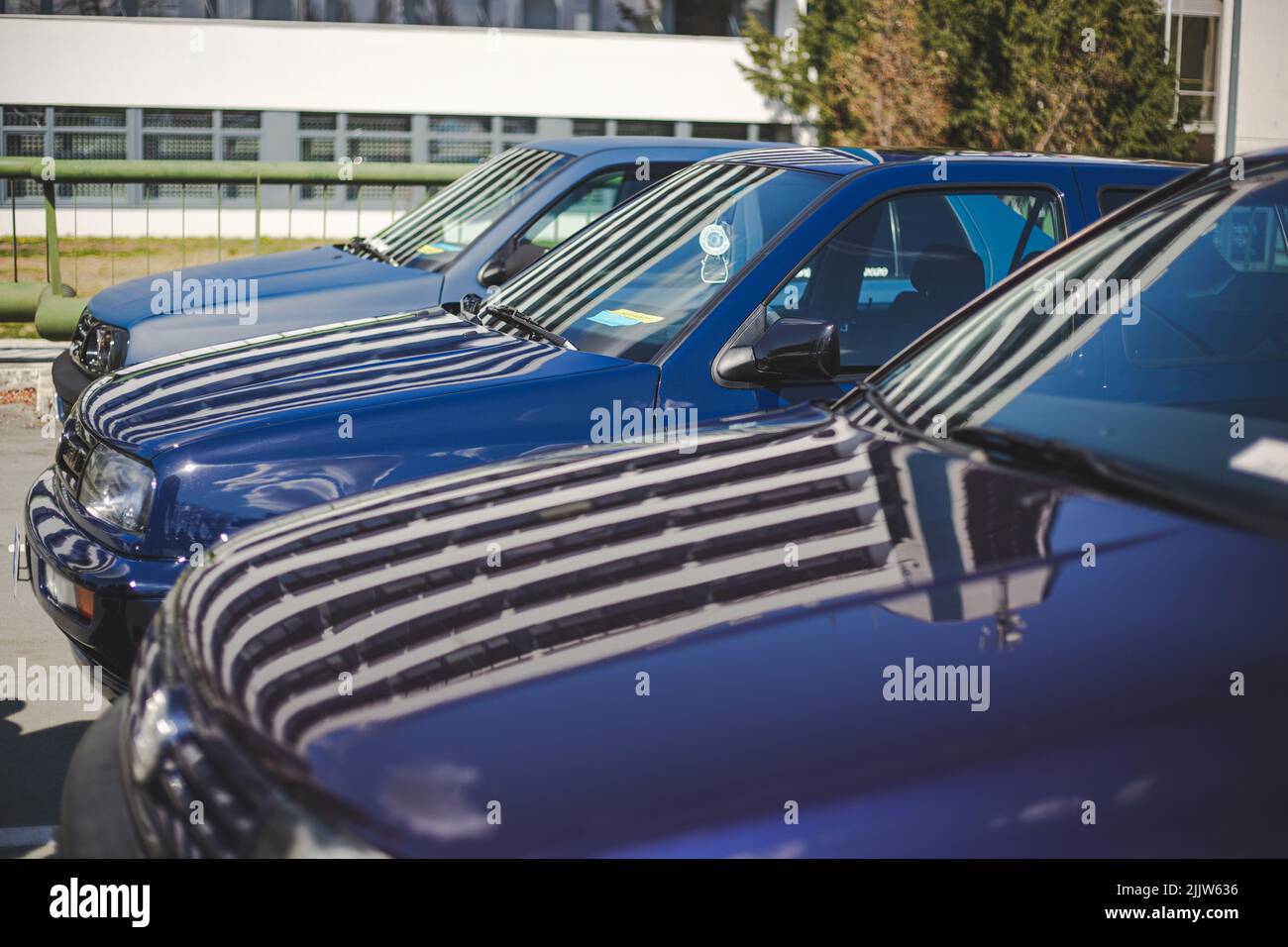 The vintage Volkswagen Golf old-timer cars at Hungary, Gyor Szechenyi ...
