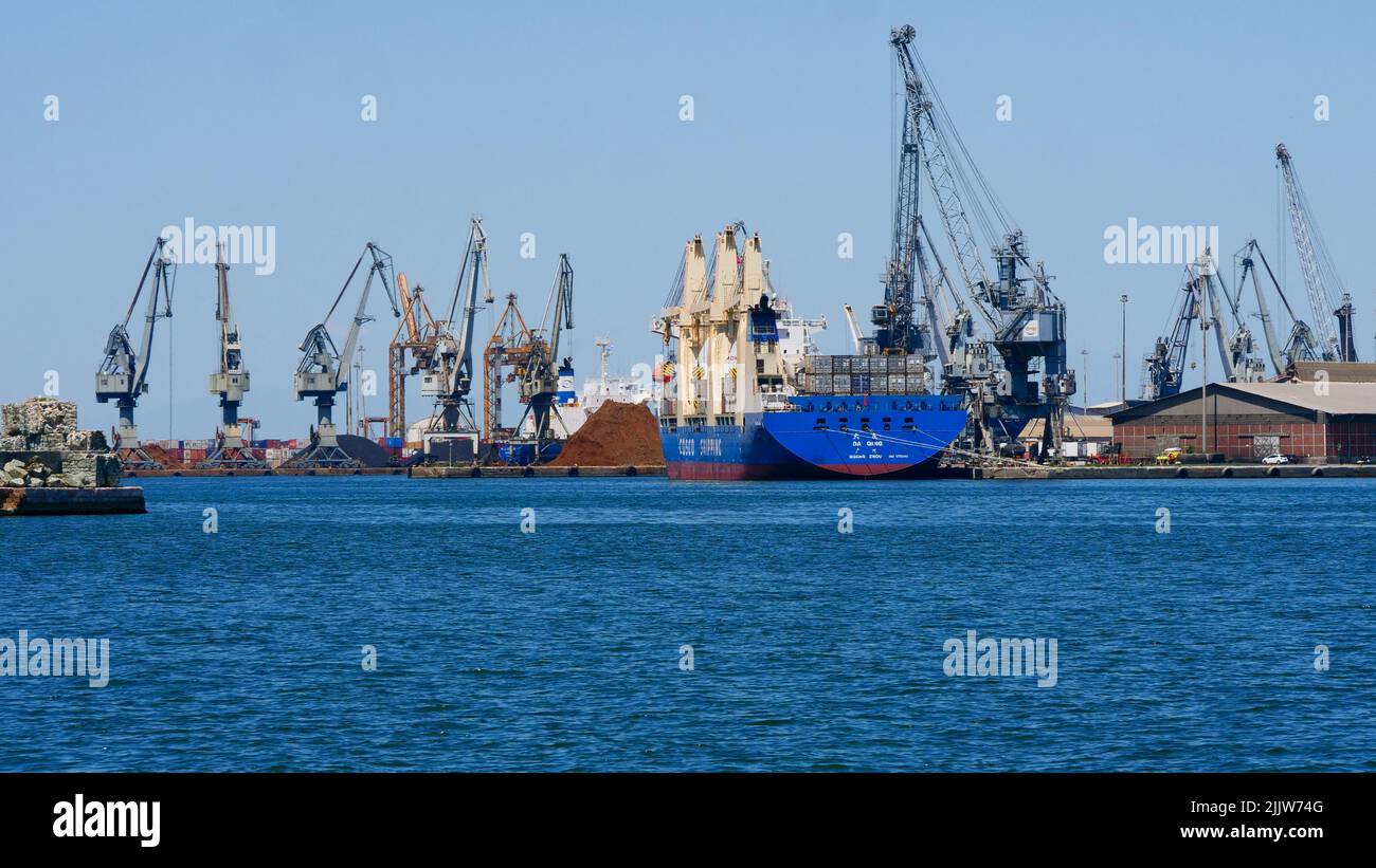 Commercial harbor, Thessaloniki, Macedonia, Northern Greece Stock Photo ...