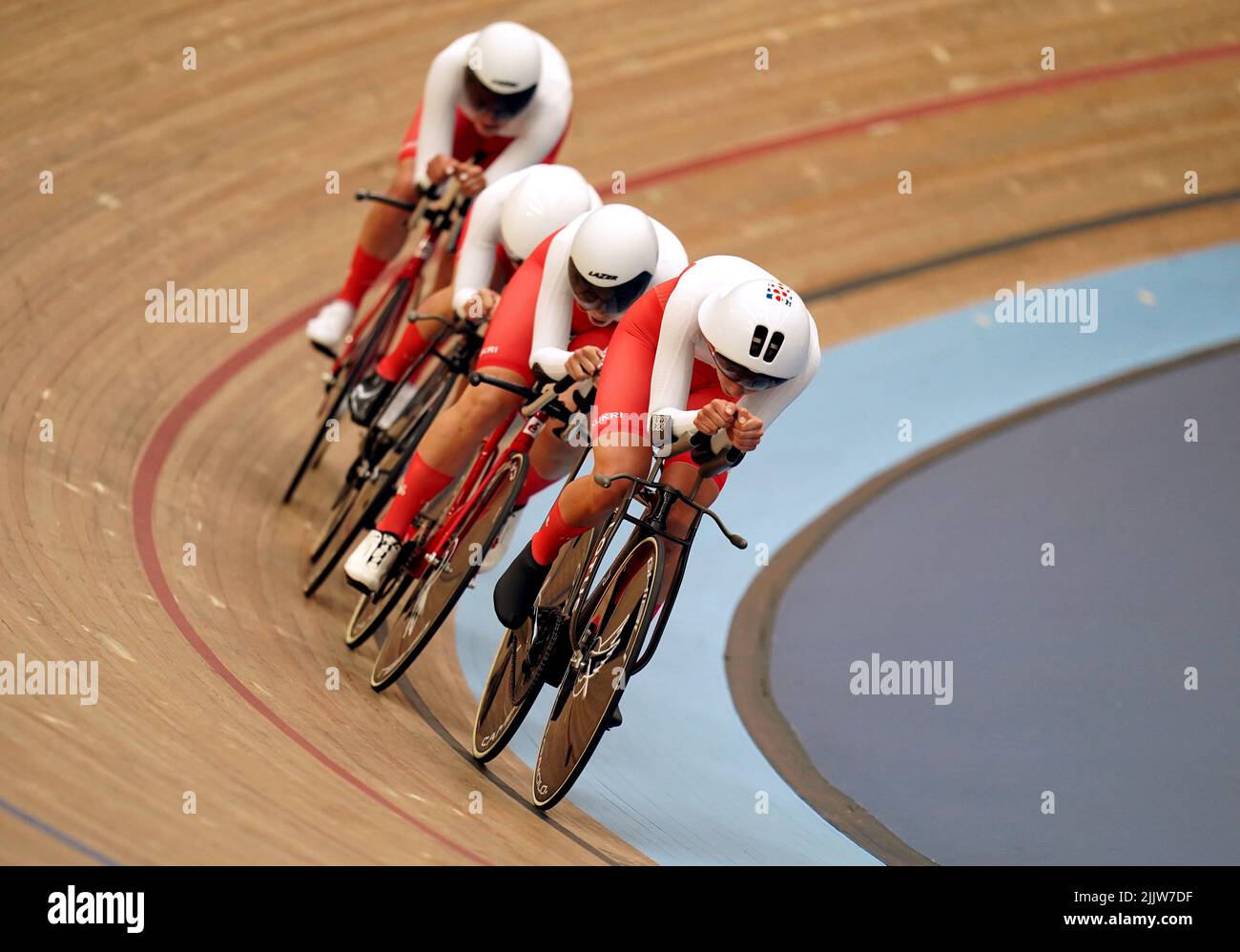 Members of the Team England Cycling team during a training session at ...