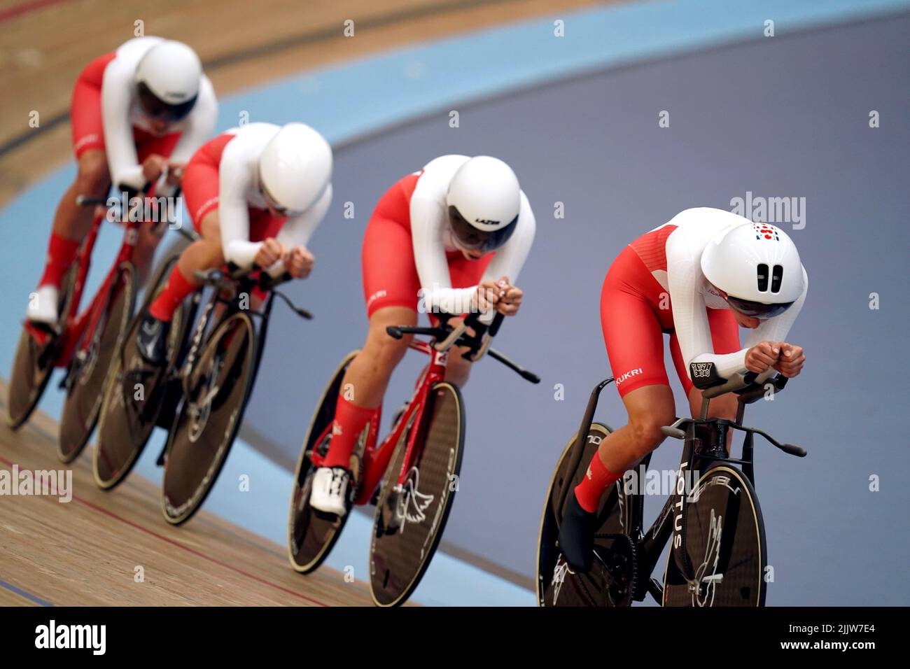 Members of the Team England Cycling team during a training session at ...