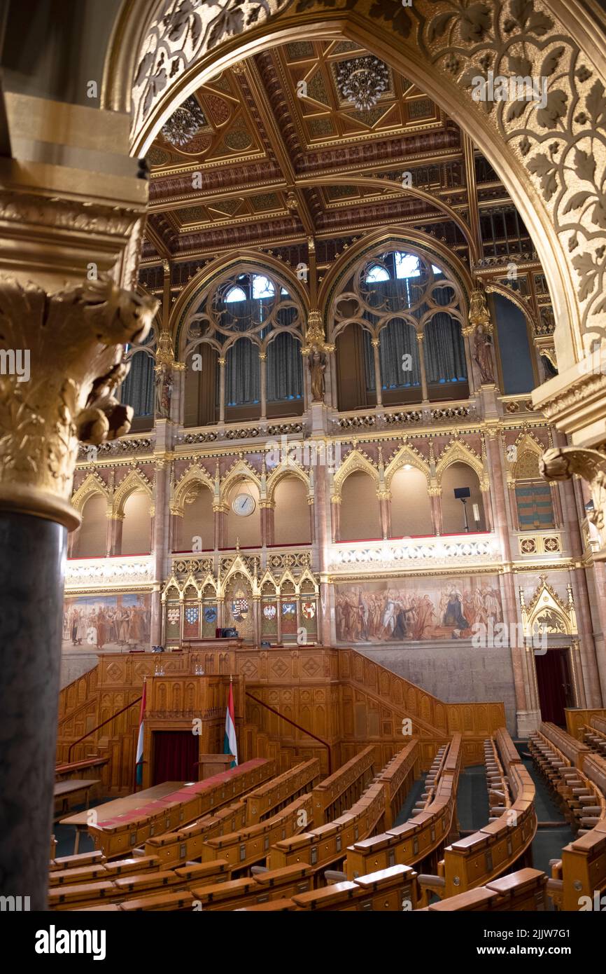 The beautiful interior of the parliament building in Budapest,Hunagry ...