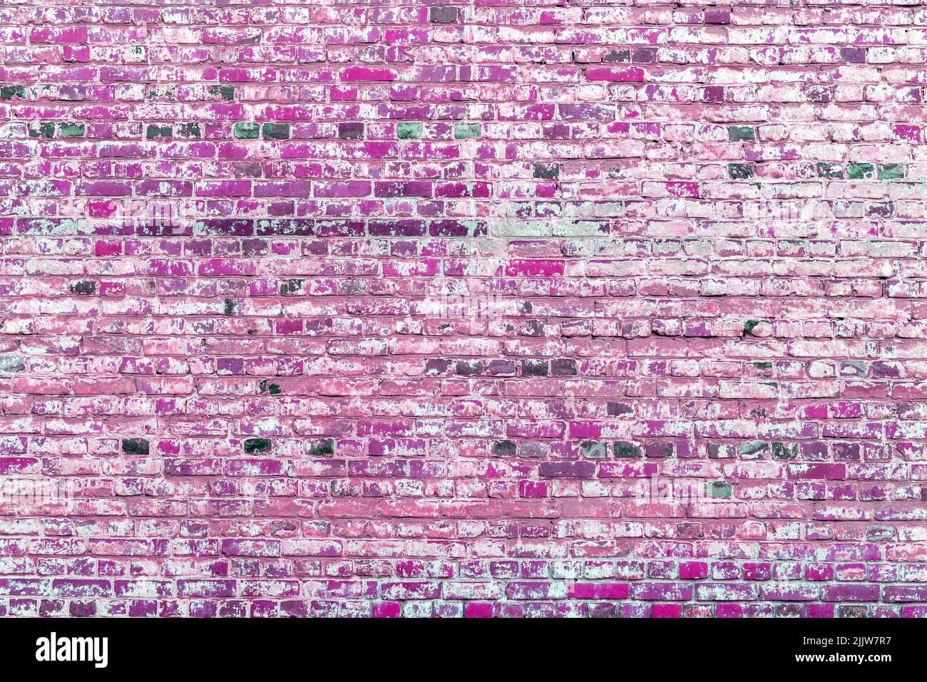 Old pink brick wall. Peeling white paint on a pink wall Stock Photo - Alamy