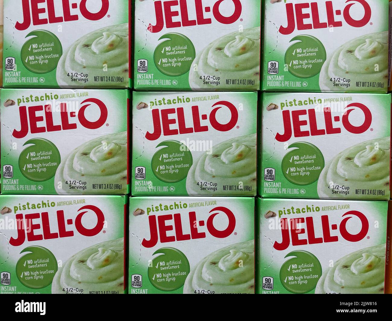 Grovetown, Ga USA - 05 04 22: Retail store Jello in a box pistachio ...