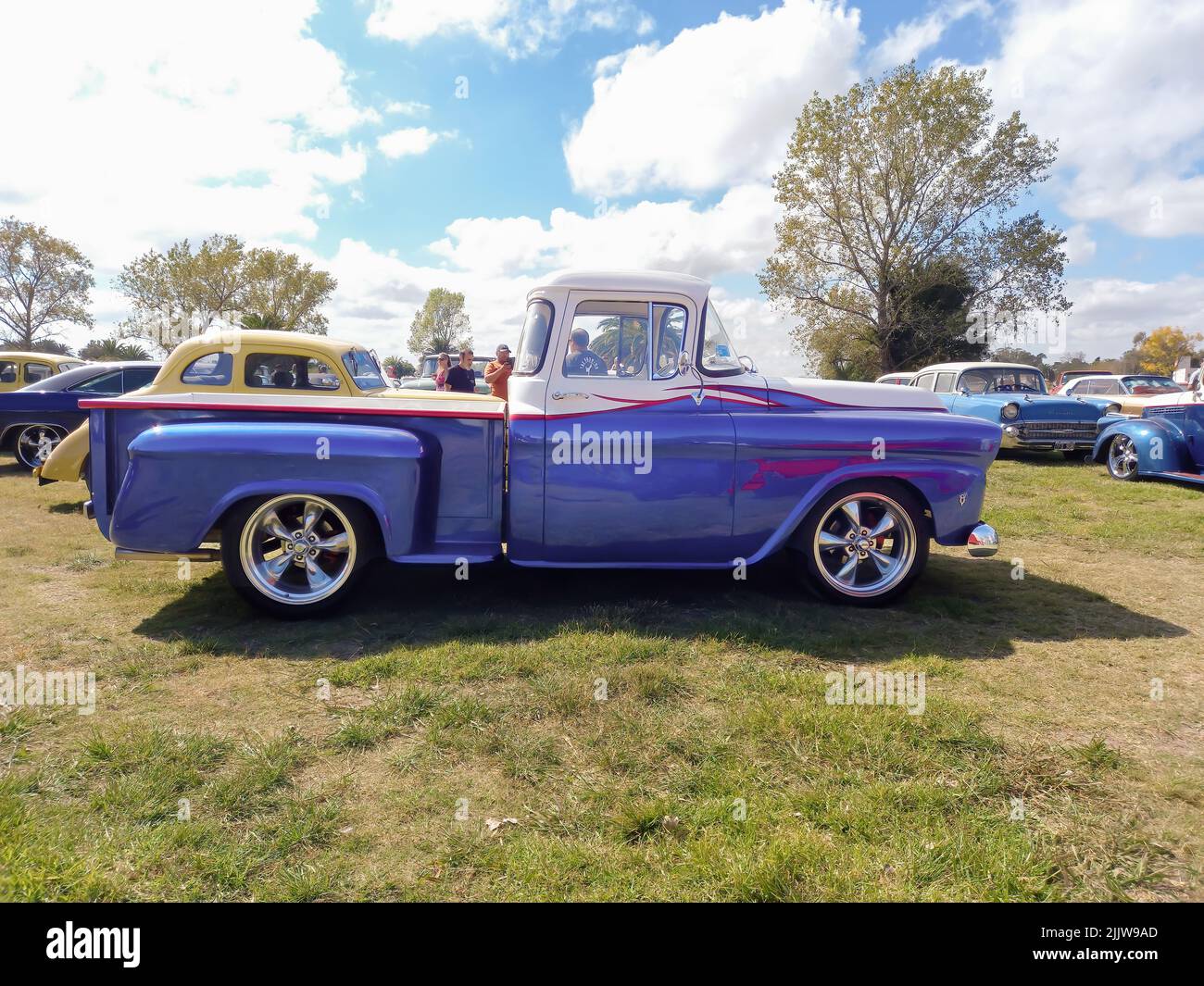 Old blue utility Chevrolet Chevy Apache V8 pickup truck 1958 by GM in ...