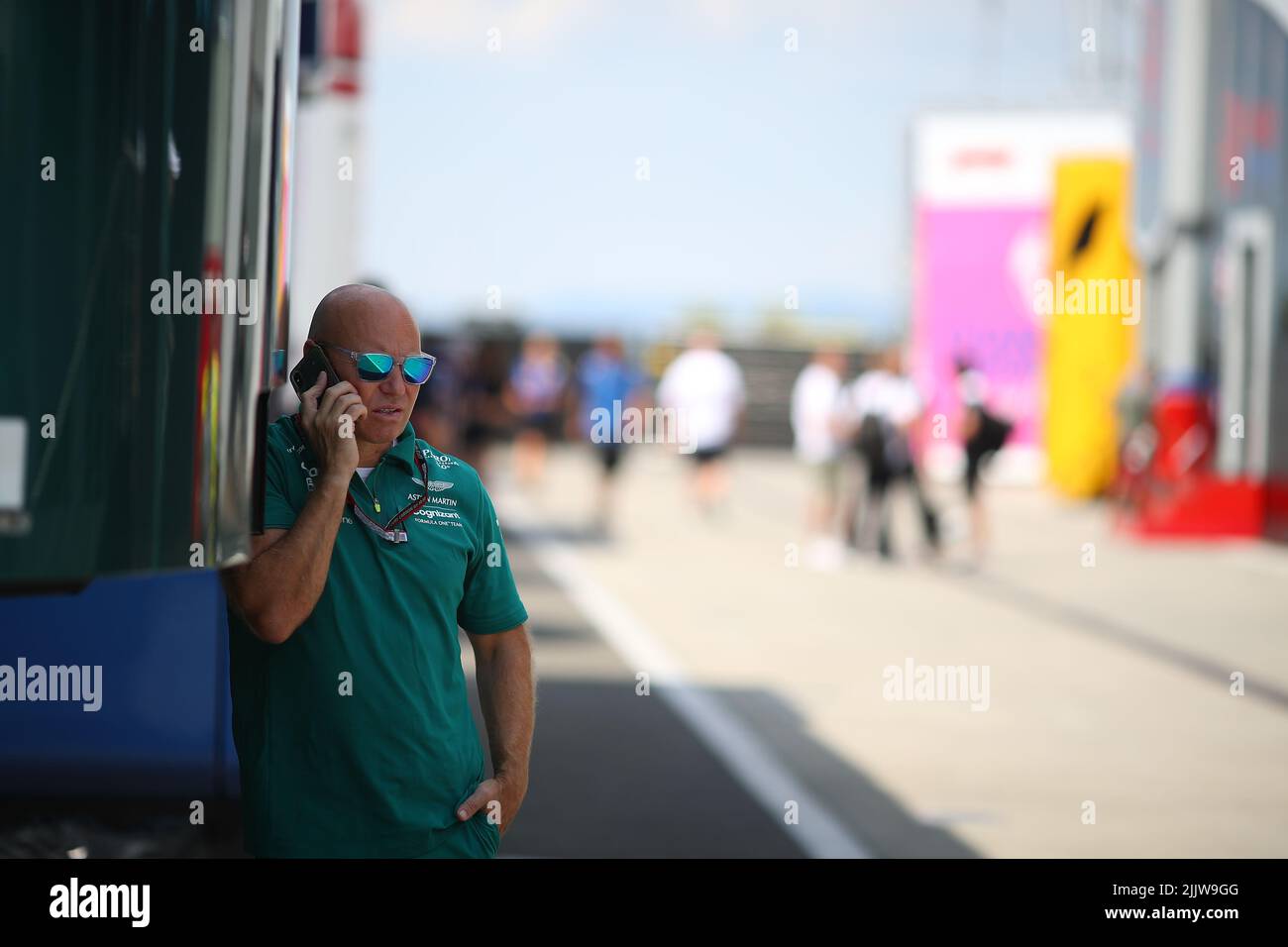 Mark Arnall, Sebastian Vettel personal trainer during the Hungarian GP ...