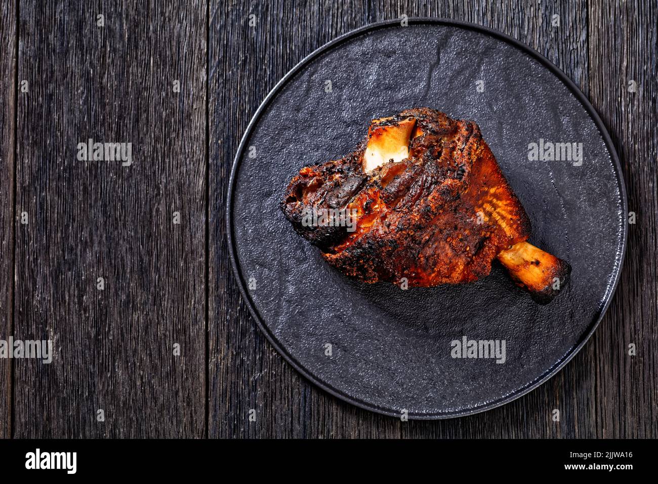 Crispy German whole Pork Knuckle, roast ham hock, Schweinshaxe, on ...