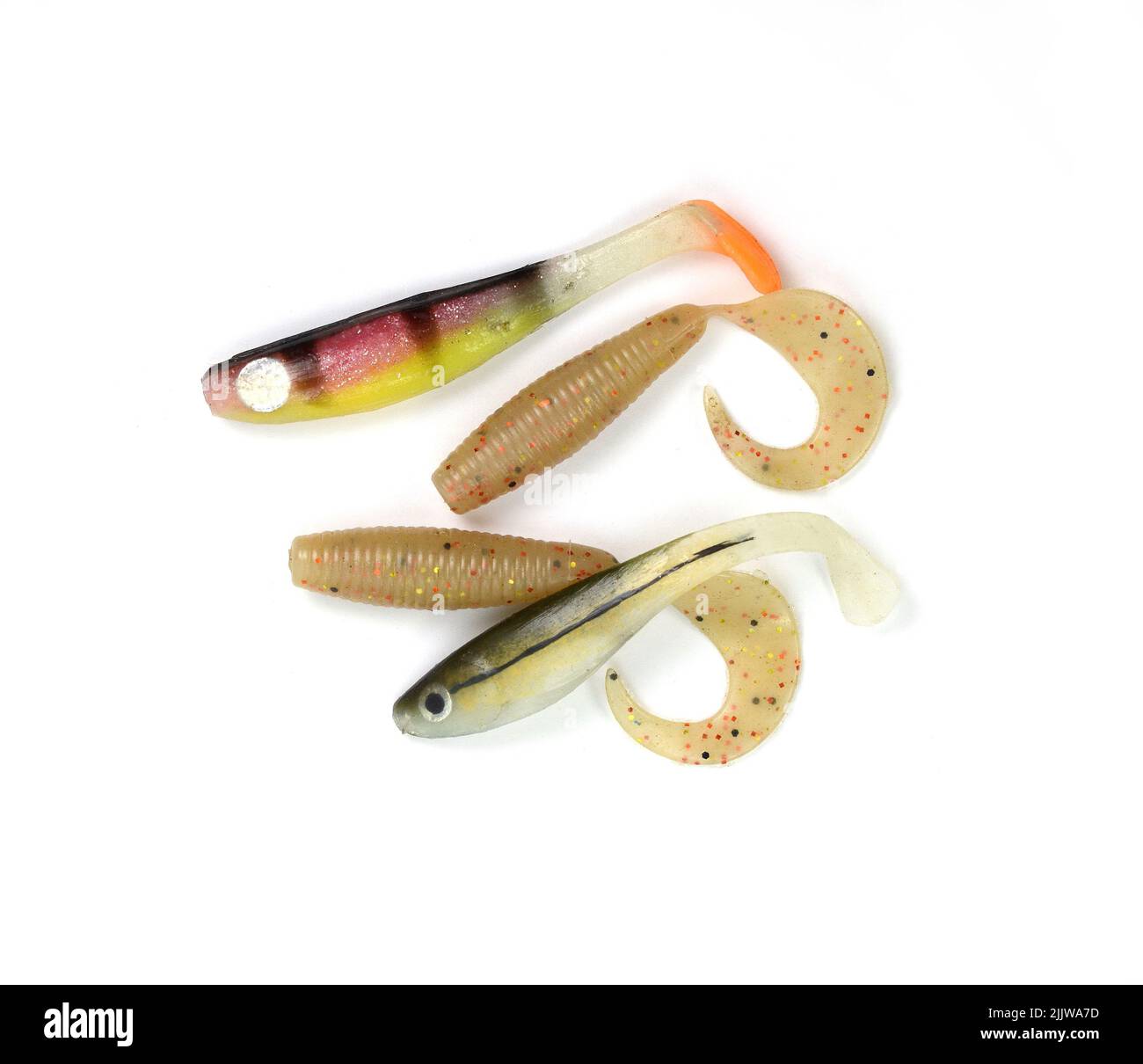 Silicon Fishing Twister Isolated on White Background Stock Photo - Alamy