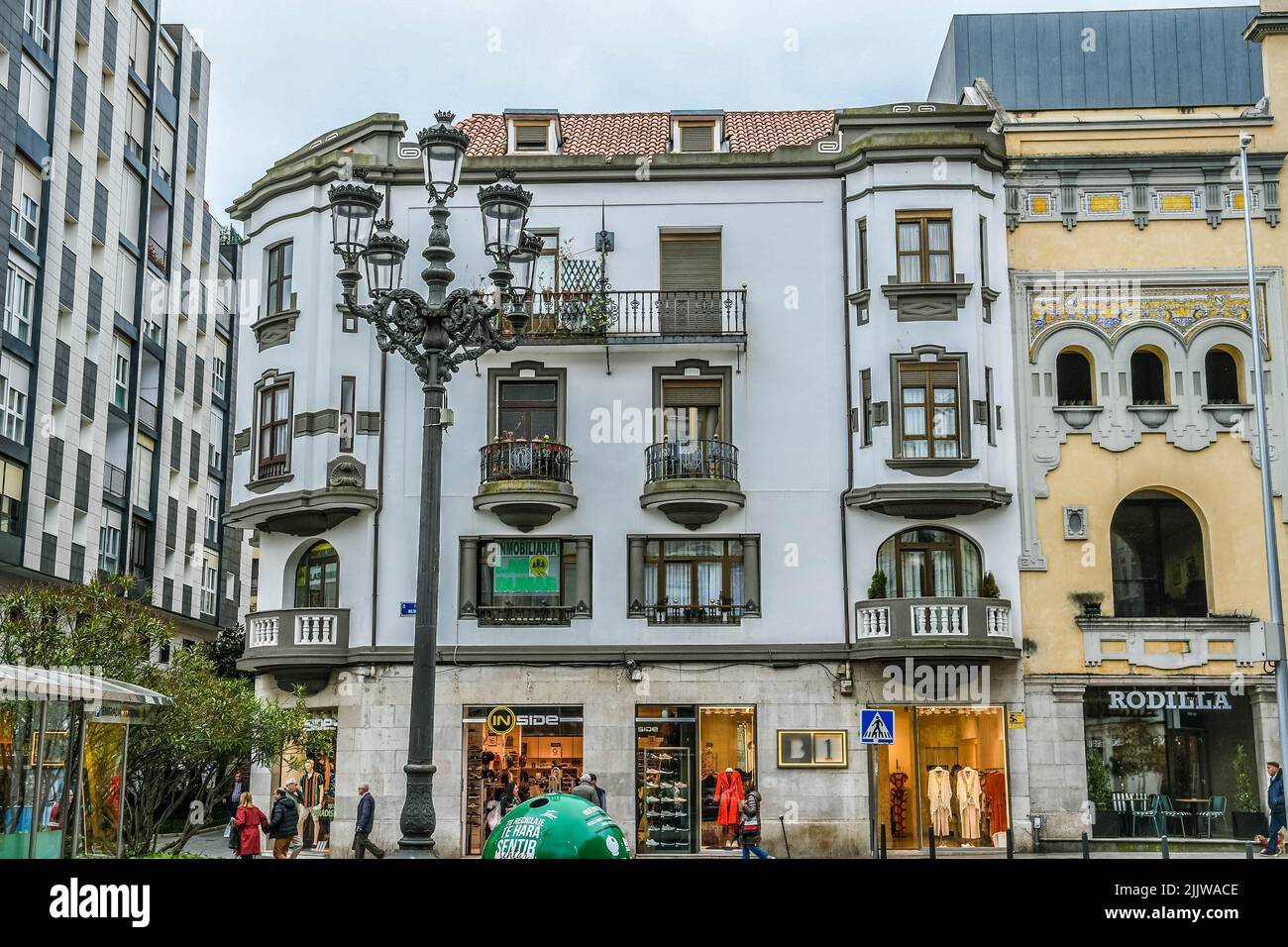 A beautiful plaza with historic buildings in Santander, Spain Stock ...