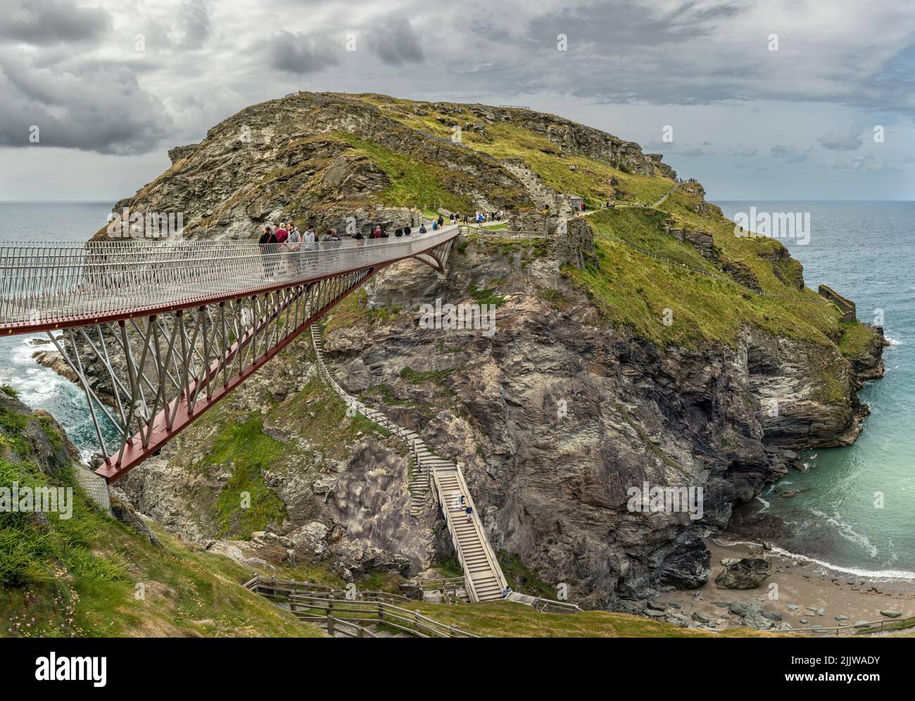 Tintagel Castle is a medieval fortification on top of the peninsula of ...