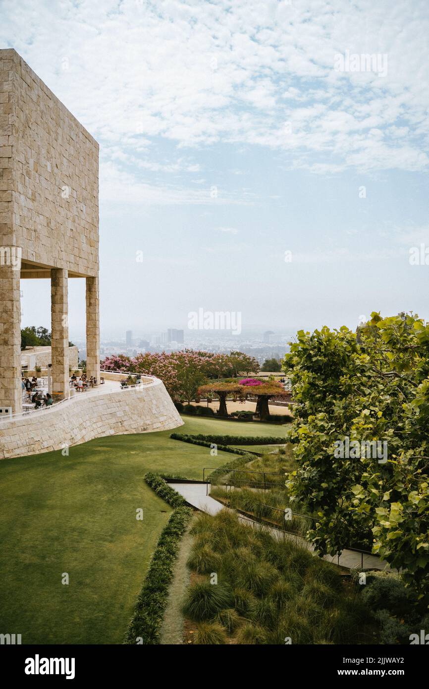 A part and the garden of The Getty museum in LA, California Stock Photo ...
