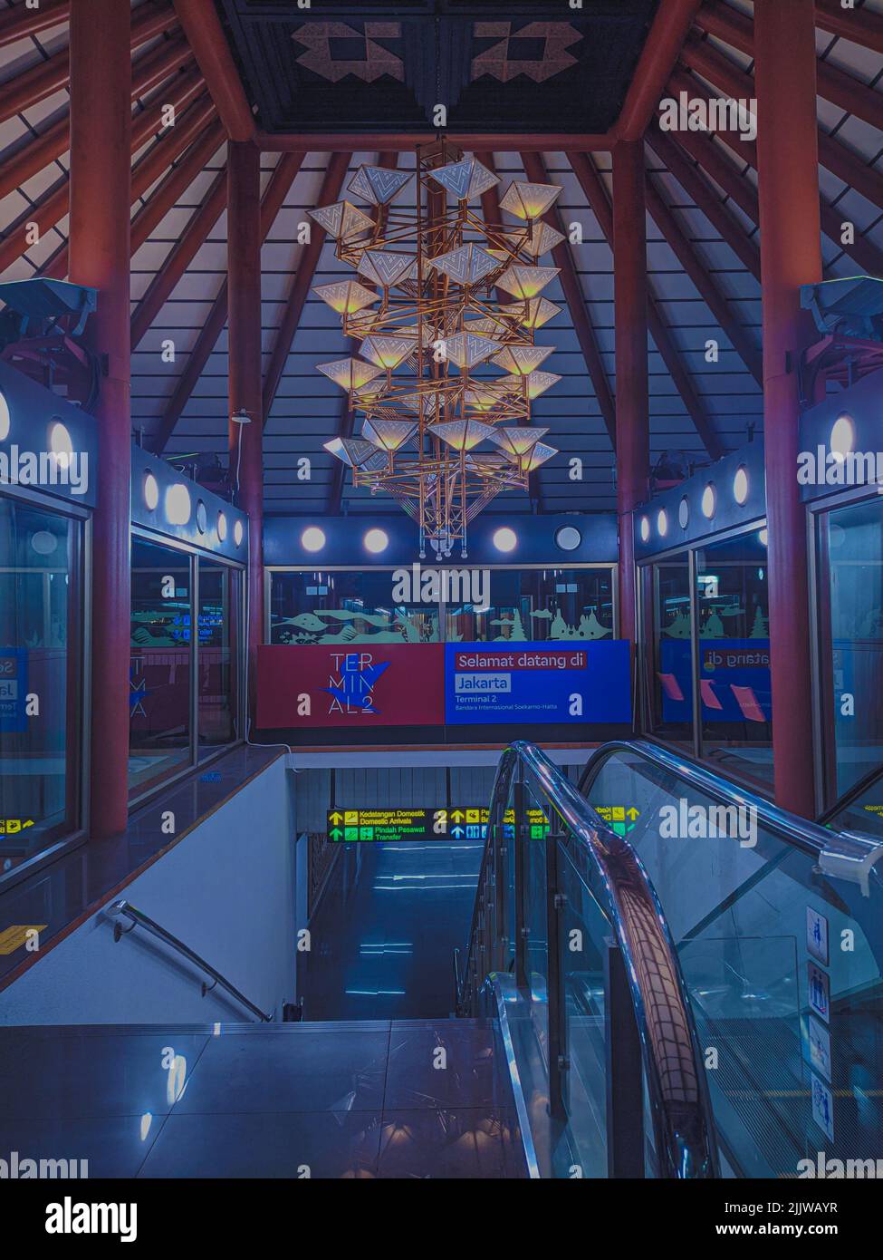 Jakarta International Airport. Indonesia. Interior and corridor for ...