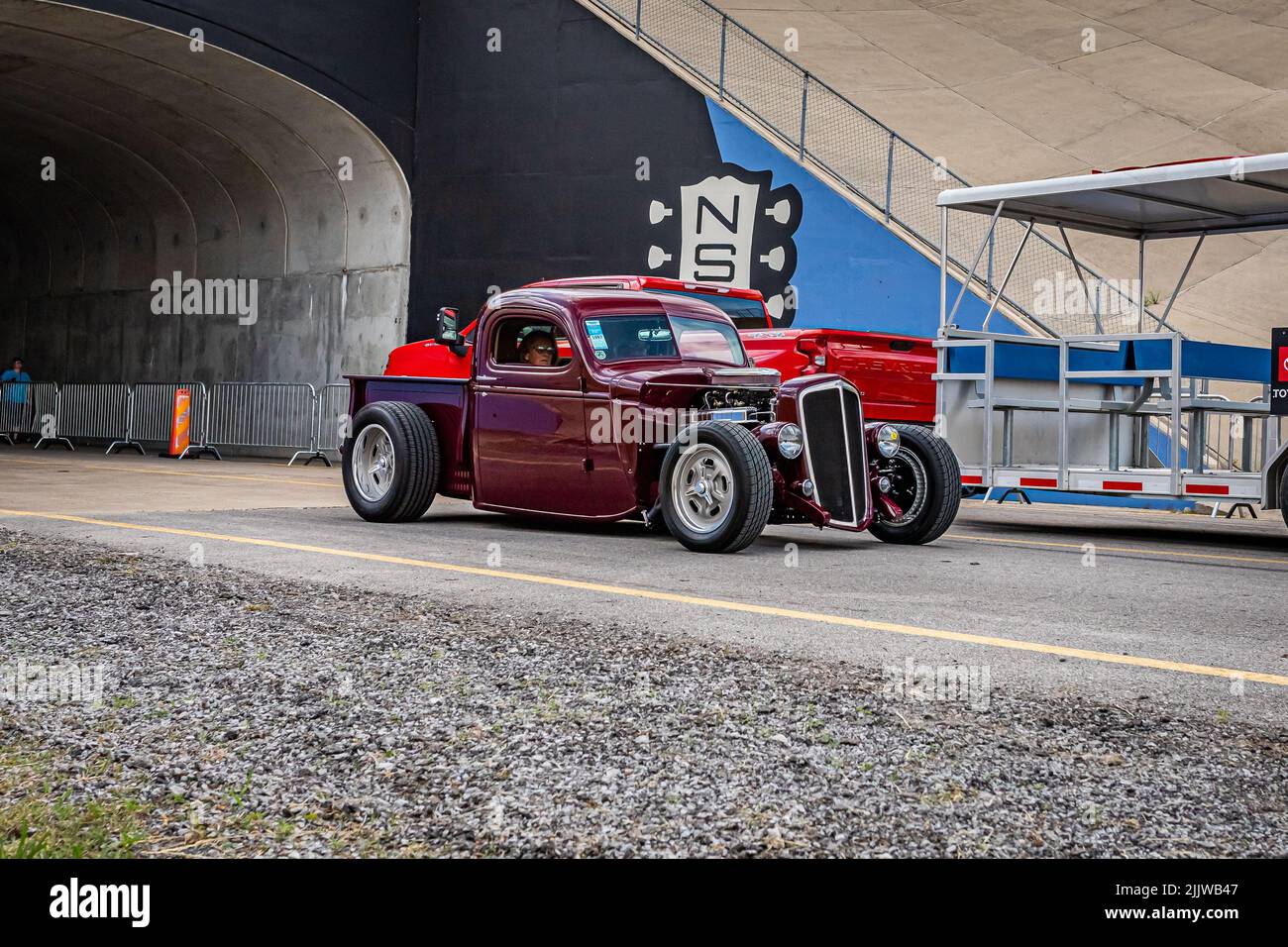 Lebanon, TN - May 14, 2022: Wide angle front corner view of a 1936 ...