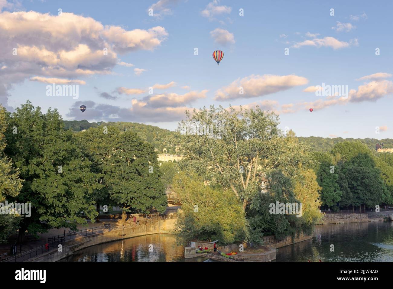 Hot Air Balloons over Bath rooftops Stock Photo - Alamy