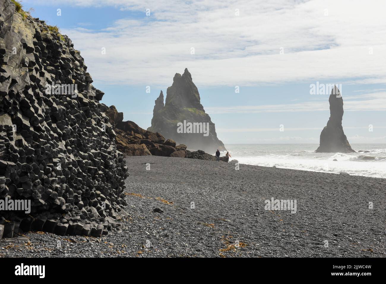Sea stacks of Reynisfjara Beach near Vik on Iceland Stock Photo - Alamy