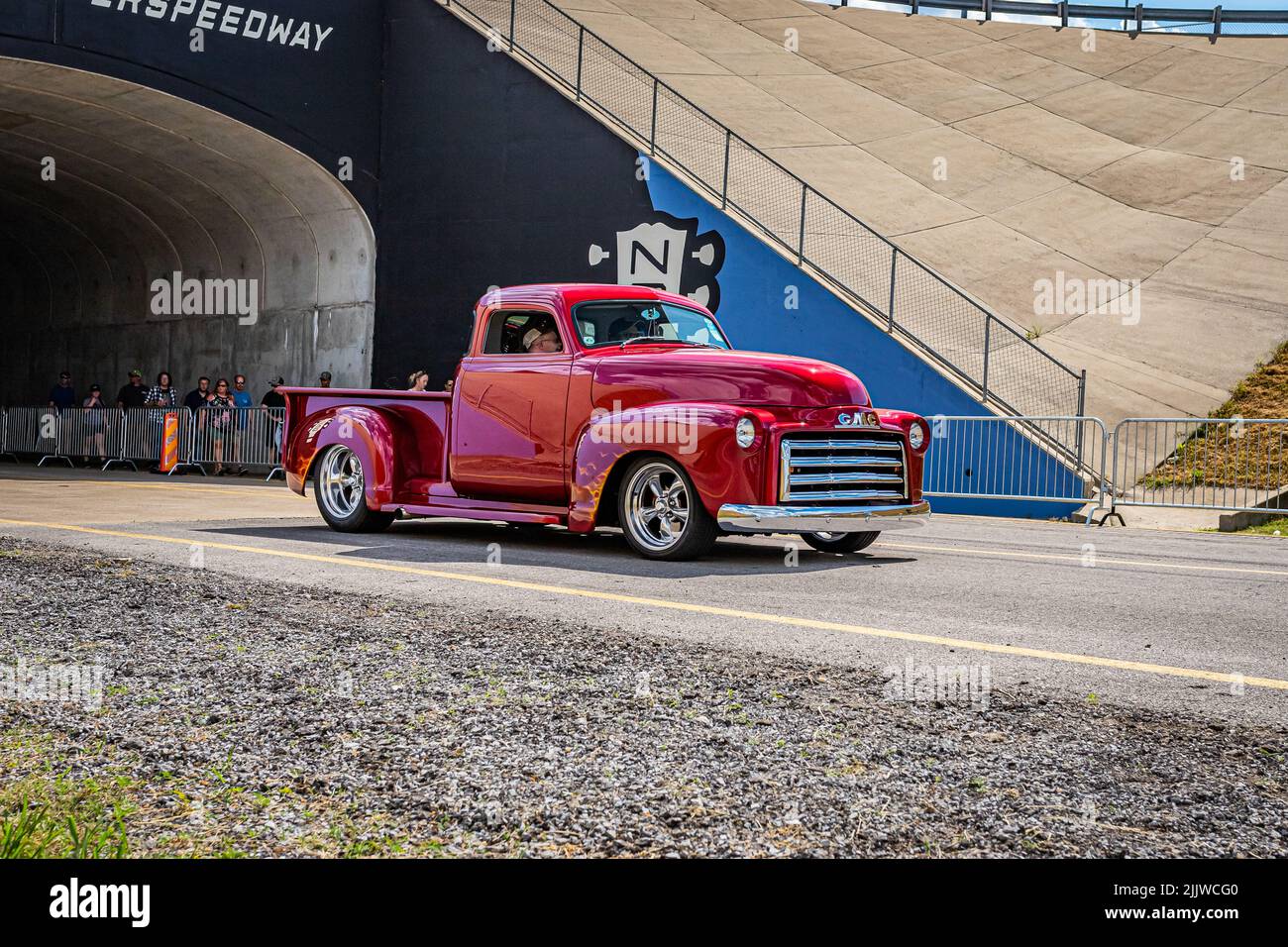 Lebanon, TN - May 14, 2022: Wide angle front corner view of a 1952 GMC ...