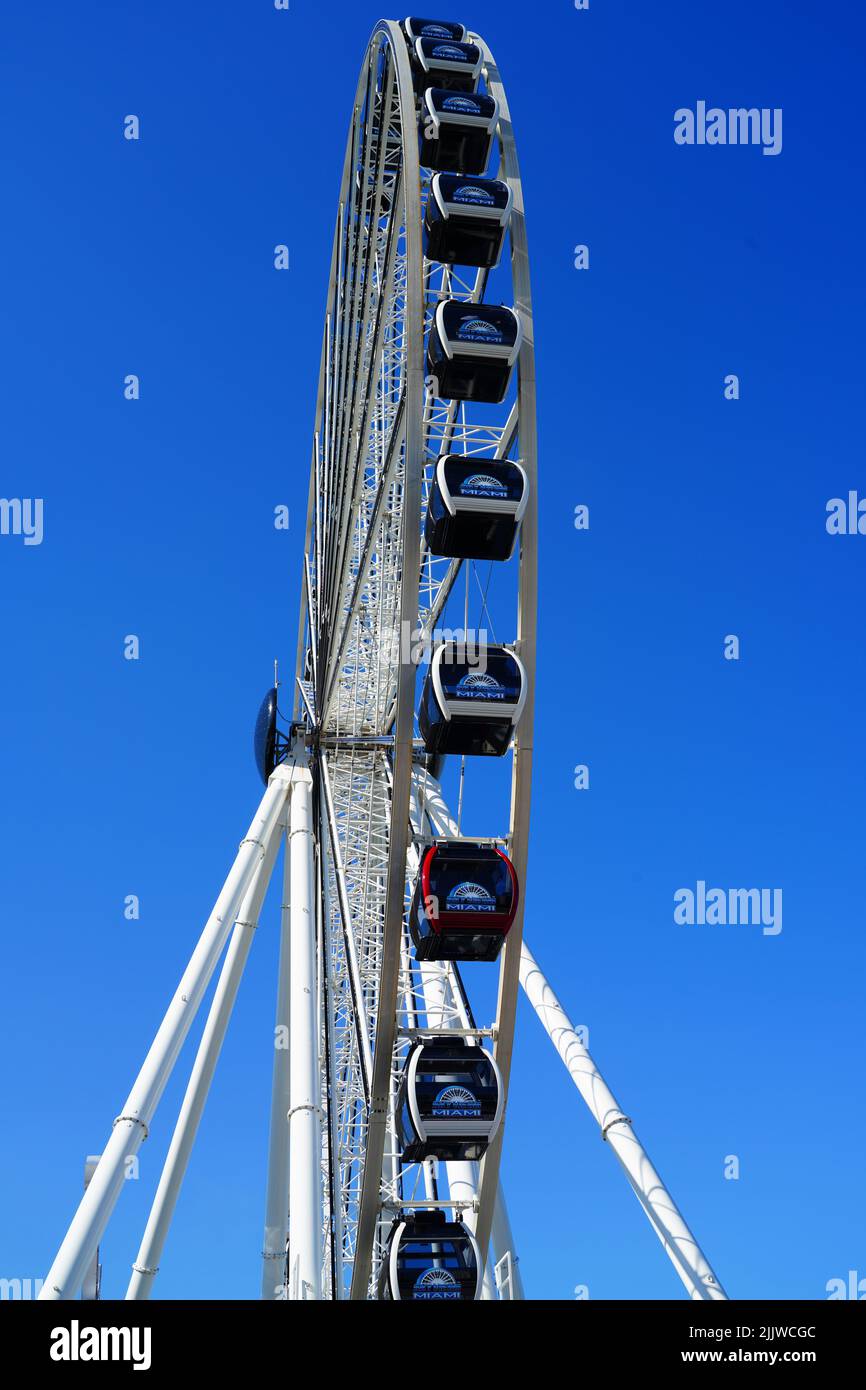 MIAMI, FL -18 MAY 2022- View of the Skyviews Miami Observation Wheel, a ...