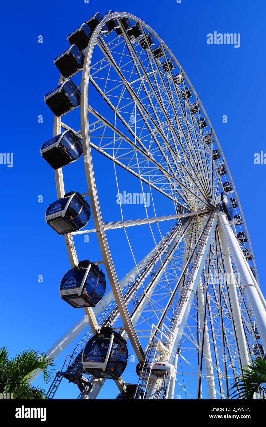 MIAMI, FL -18 MAY 2022- View of the Skyviews Miami Observation Wheel, a ...