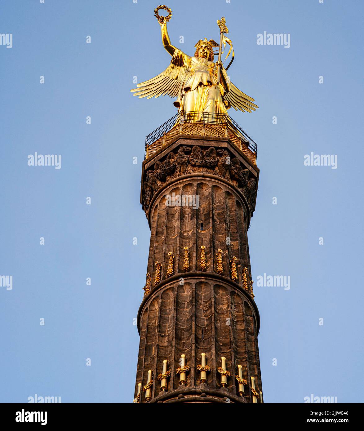 A vertical close up shot from Berlins famous monument Siegessaeule ...