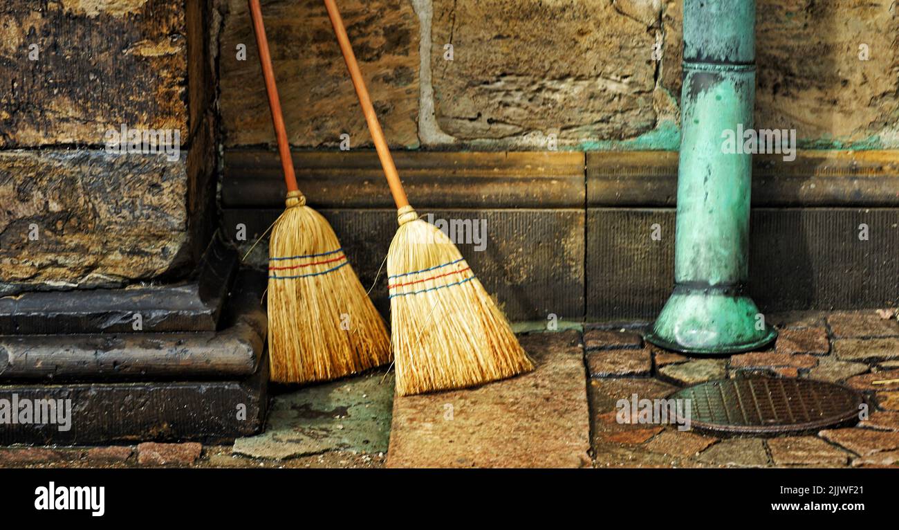Two brooms hi-res stock photography and images - Alamy