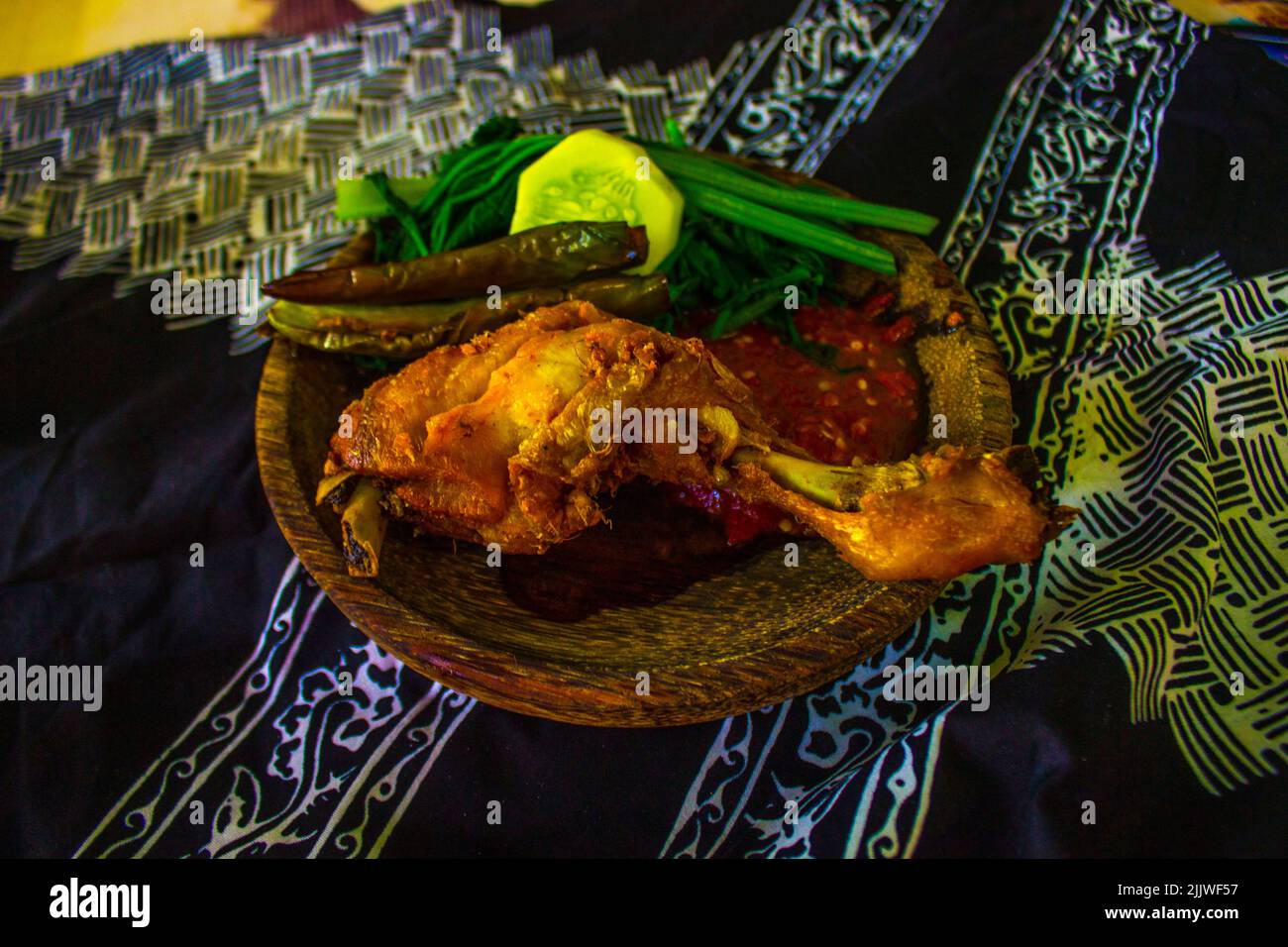 nasi tempong or sego tempong is traditional food from banyuwangi ...
