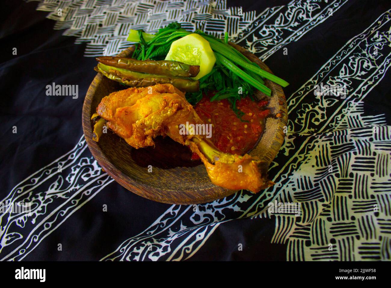 nasi tempong or sego tempong is traditional food from banyuwangi ...