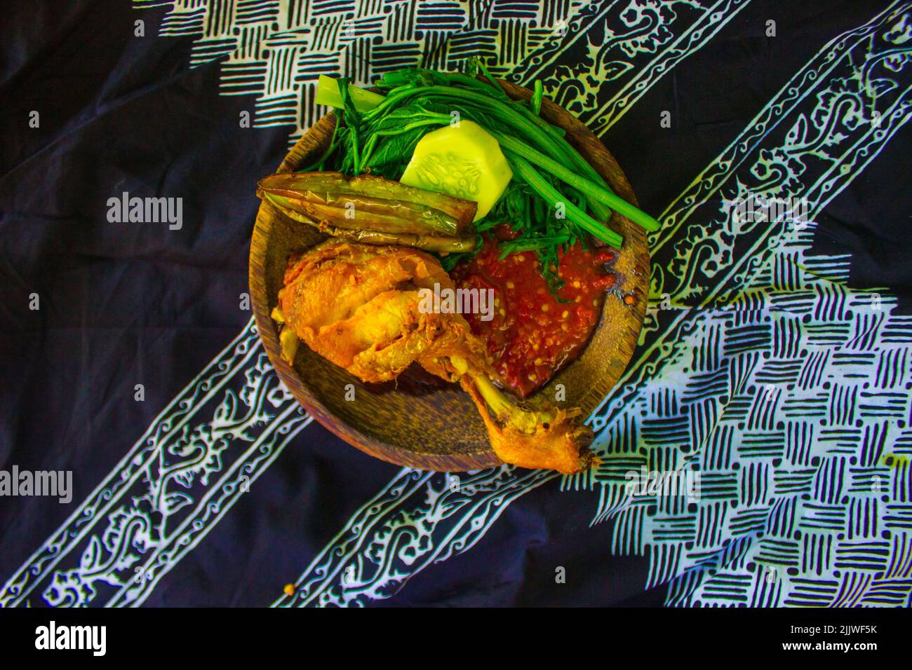 nasi tempong or sego tempong is traditional food from banyuwangi ...