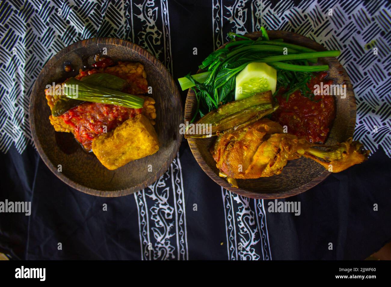 nasi tempong or sego tempong is traditional food from banyuwangi ...