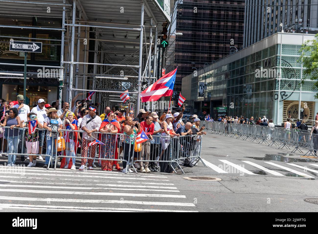 The large crowd celebrating Puerto Rican Day Parade 2022 on the streets ...