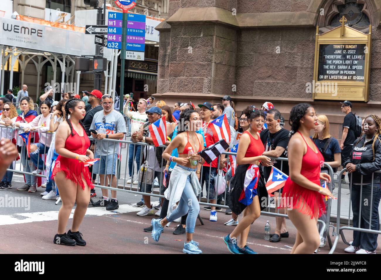 The large crowd celebrating Puerto Rican Day Parade 2022 on the streets ...