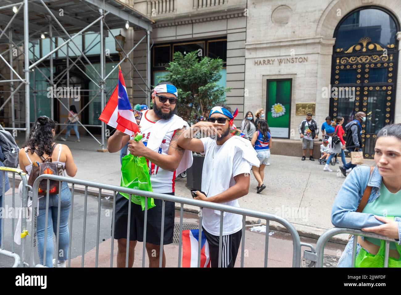 The large crowd celebrating Puerto Rican Day Parade 2022 on the streets ...