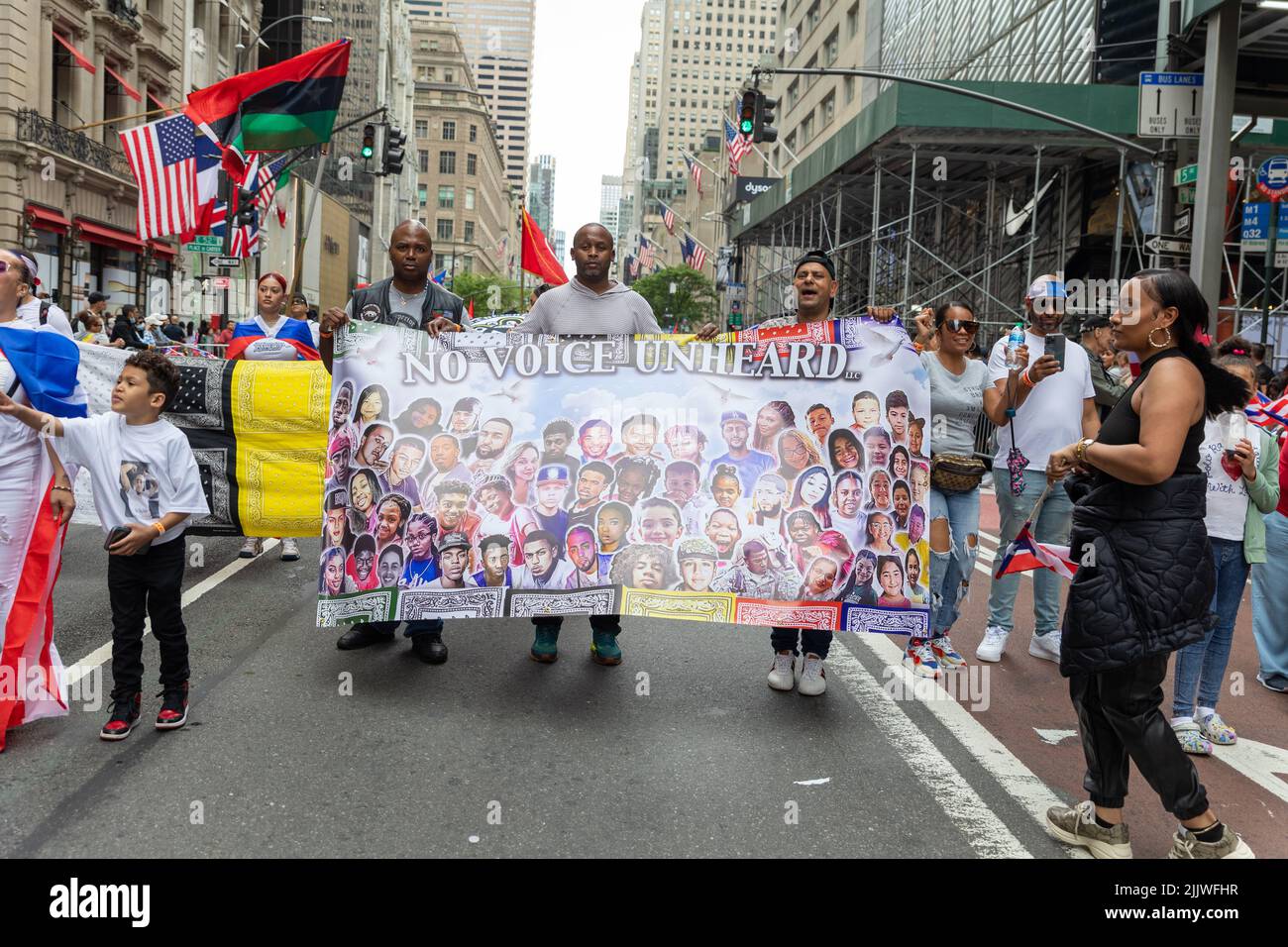 The large crowd celebrating Puerto Rican Day Parade 2022 on the streets ...