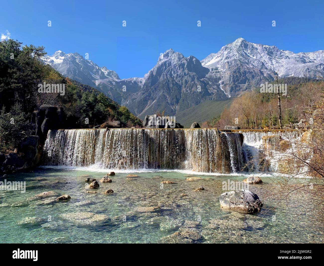 a beautiful view of Blue Moon Valley in Lijiang, China Stock Photo - Alamy