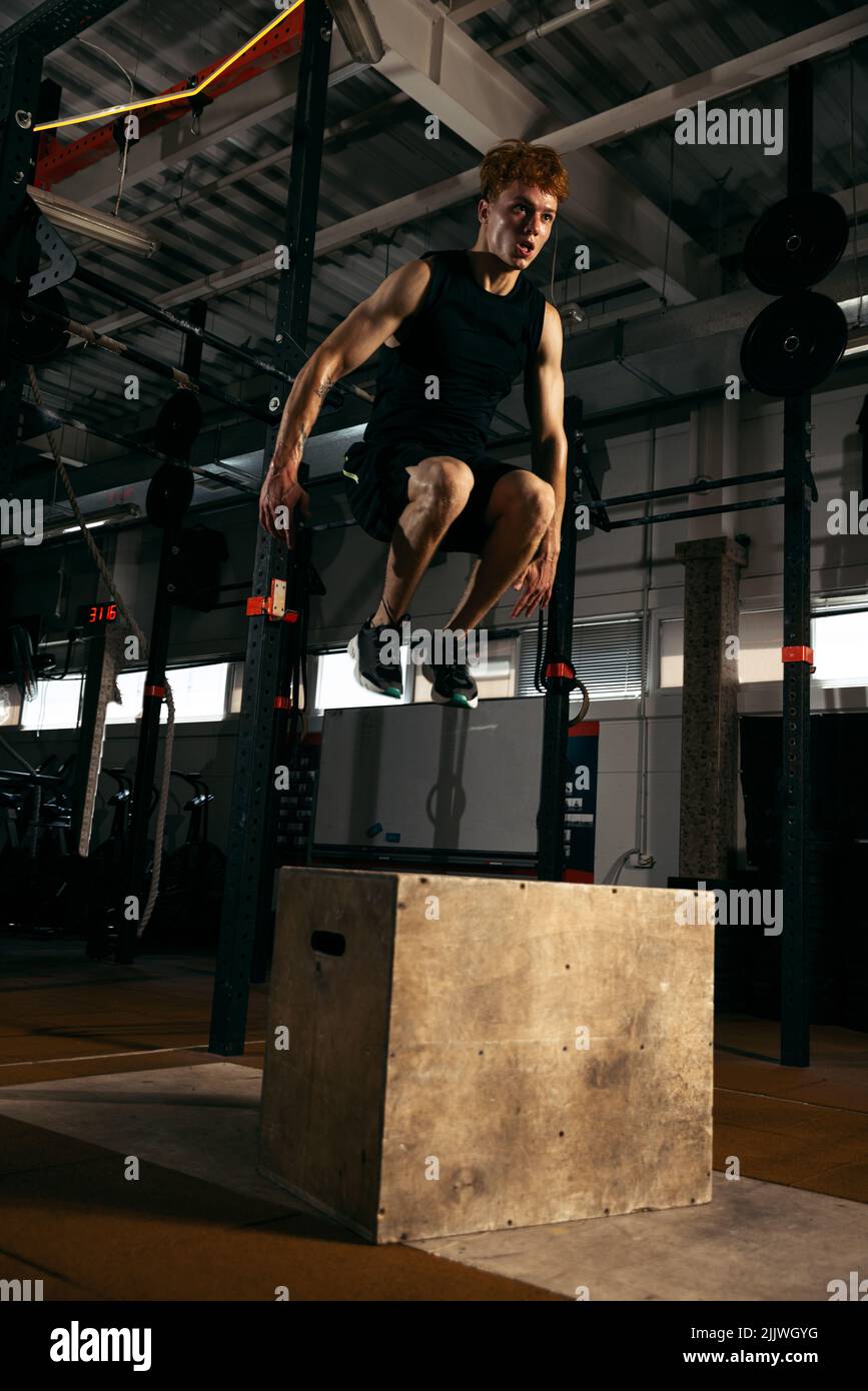 Image Man Jumping Boxes