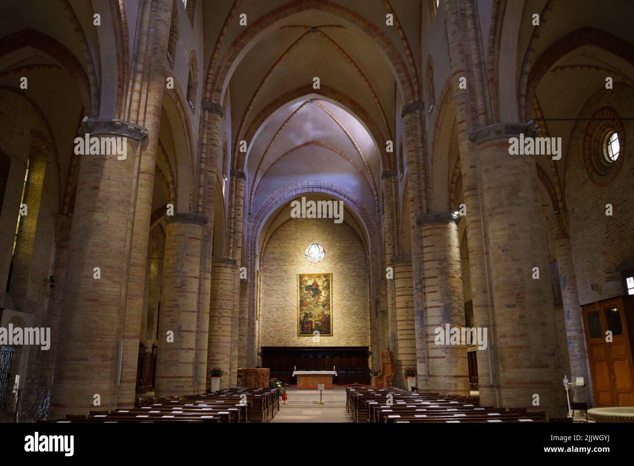 Crema, Cremona province, Lombardy, Italy: interior of the medieval ...