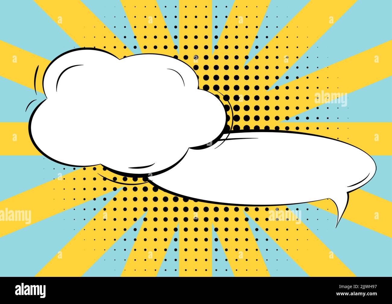 Cloud And Oval Blank Speech Bubbles On Colorful Stripes Background ...