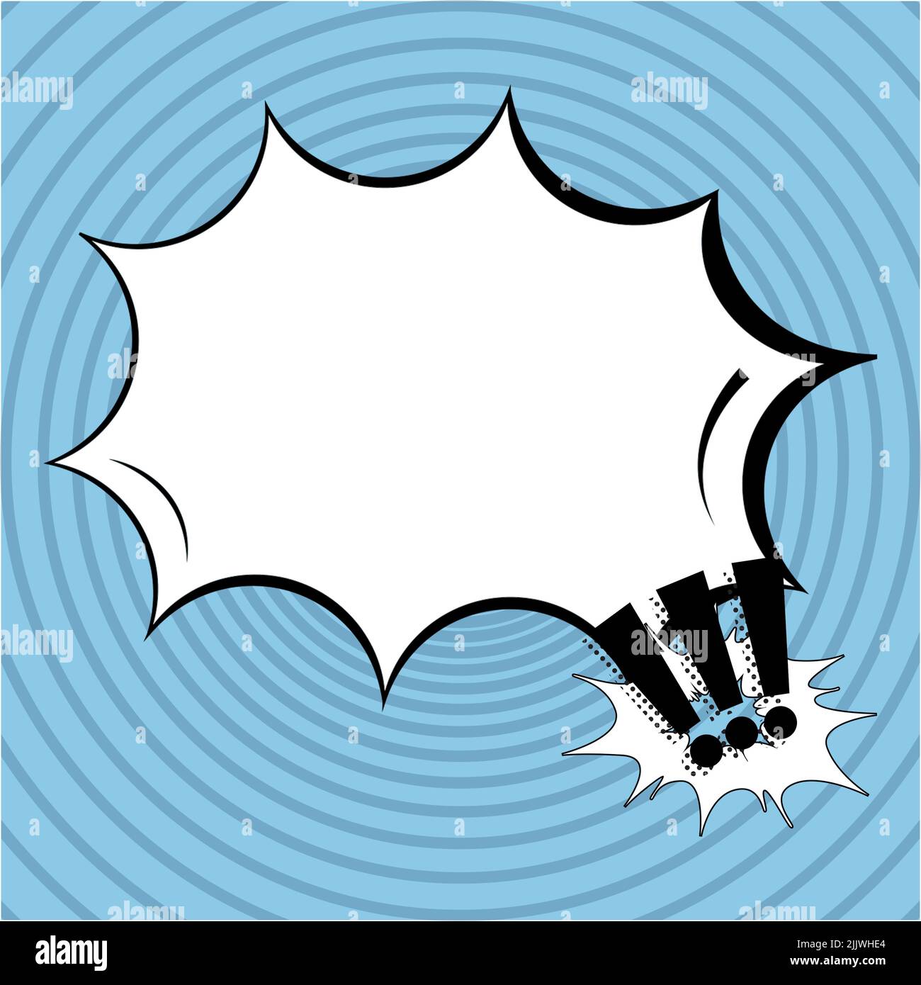 Creative Blank Explosion Blast Scream Speech Bubble With Exclamation ...