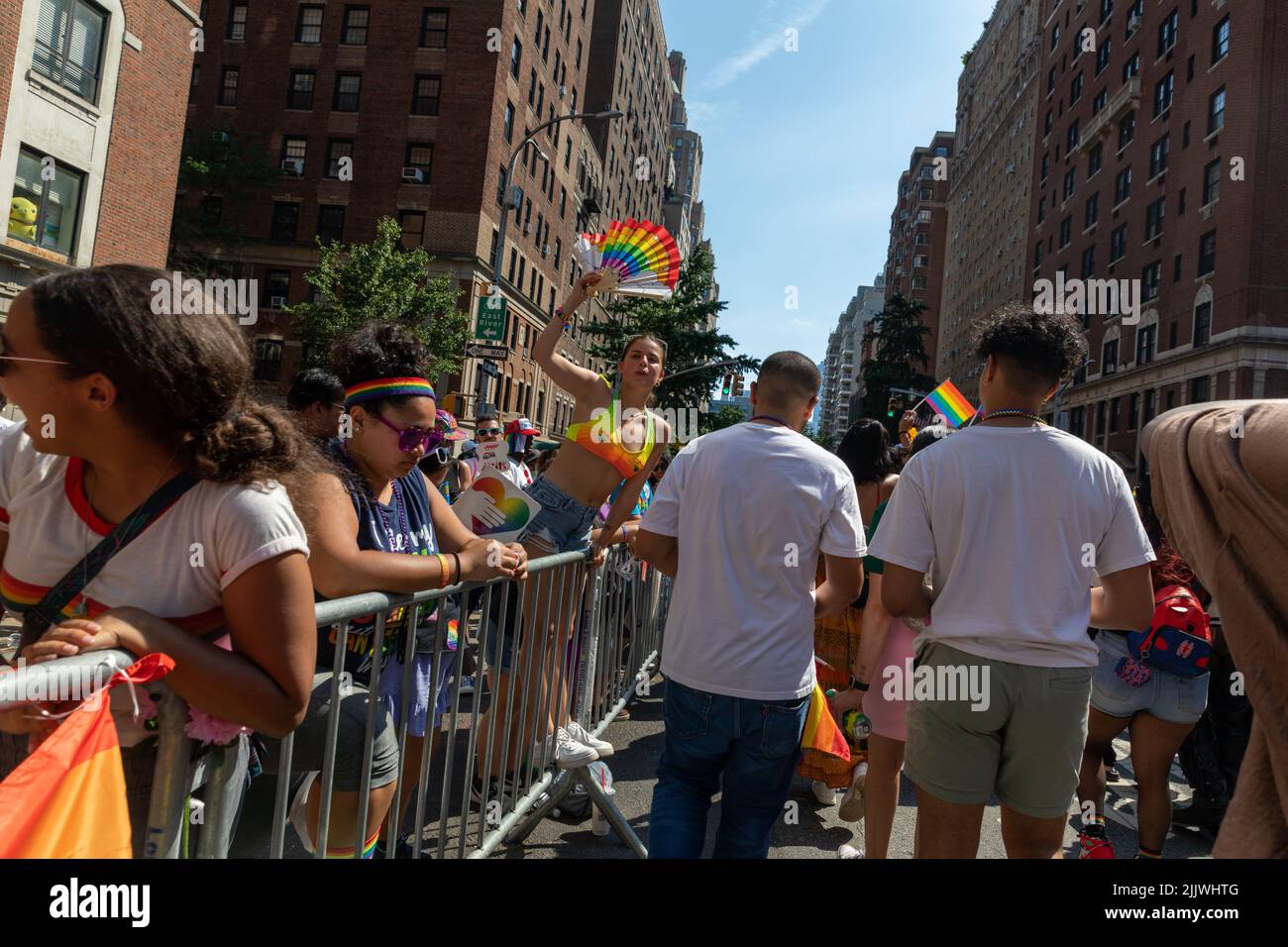 A group of people in the streets at the Pride Parade in New York City, 2022 Stock Photo - Alamy