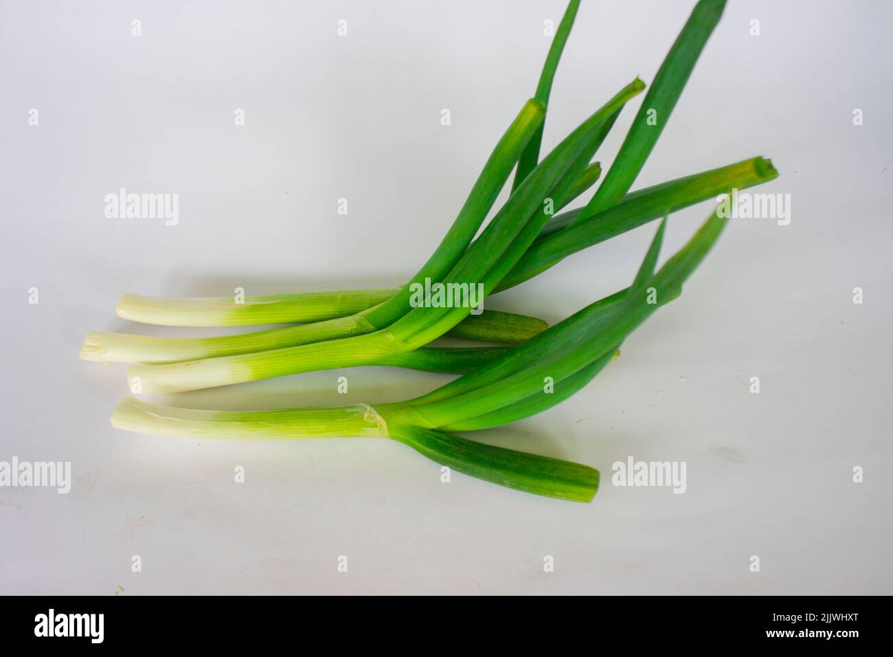 raw organic leek and leek slice isolated on white background Stock ...