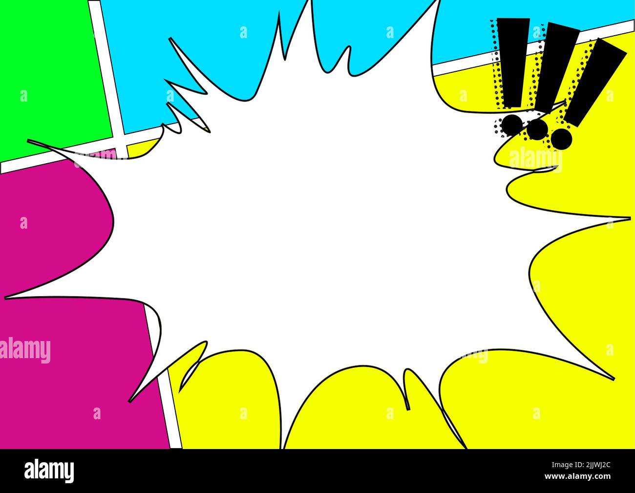 Creative Blank Explosion Blast Scream Speech Bubble With Exclamation ...