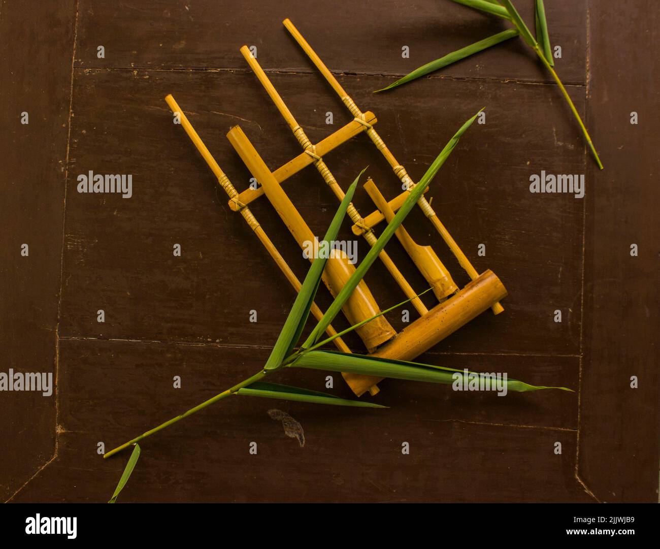 Angklung, the traditional sundanese musical instrument made from bamboo ...